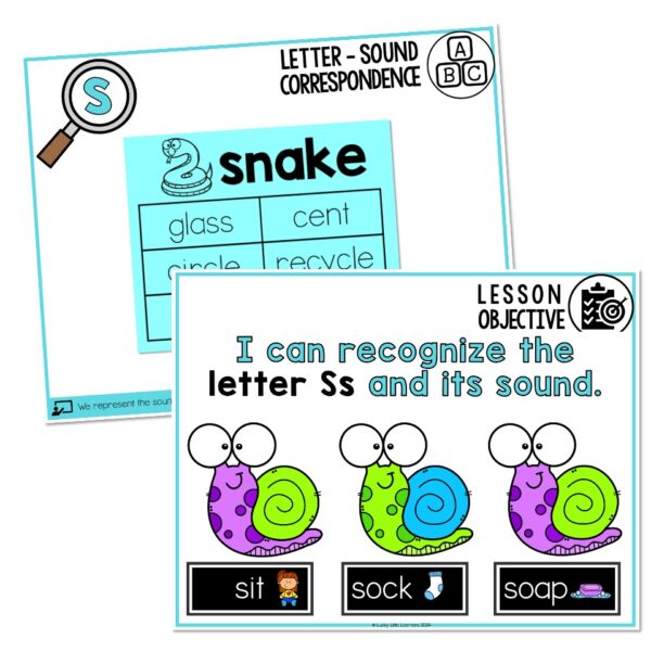 Lucky to Learn Phonics - Alphabet - Letter S - Teaching Slides - Lucky ...