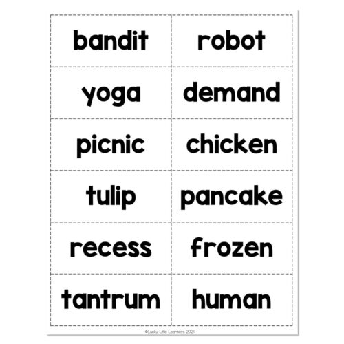 Lucky to Learn Phonics - Syllables - Open and Closed Syllables - Word ...