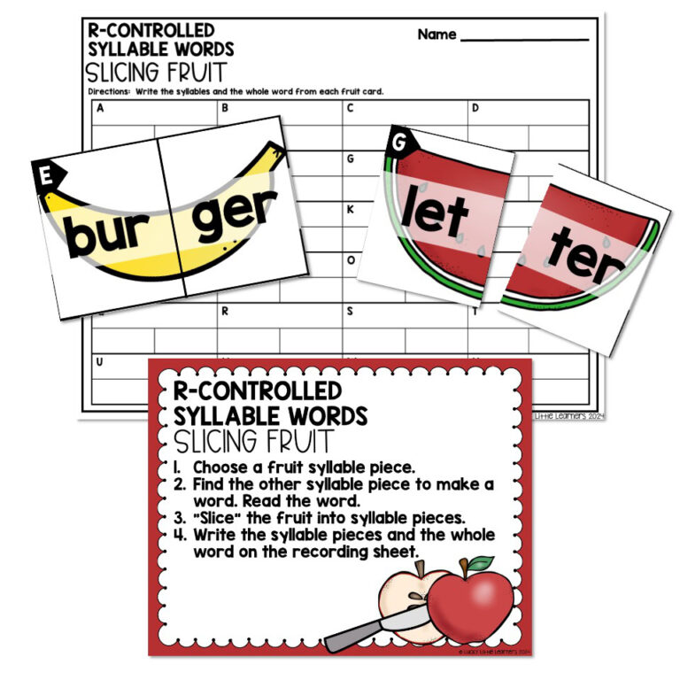 Lucky to Learn Phonics - Syllables - R-Controlled Syllables - 1st Grade ...
