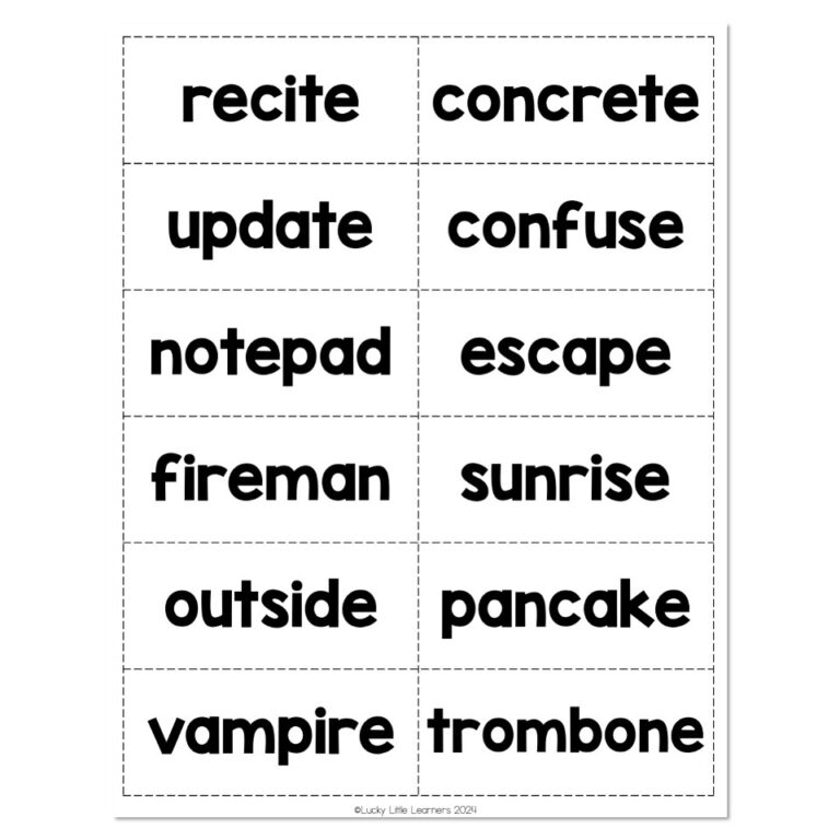 Lucky to Learn Phonics - Syllables - Silent E and Vowel Team Syllables ...