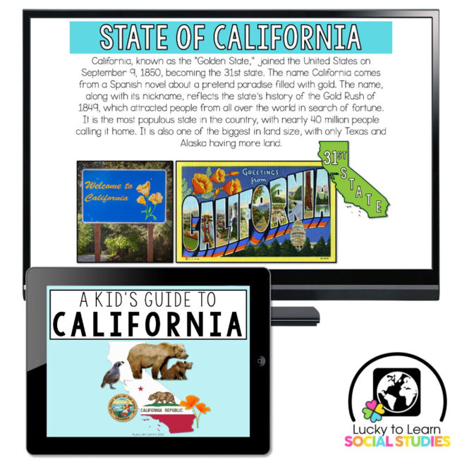 Lucky to Learn Social Studies - US States - California - Teaching ...