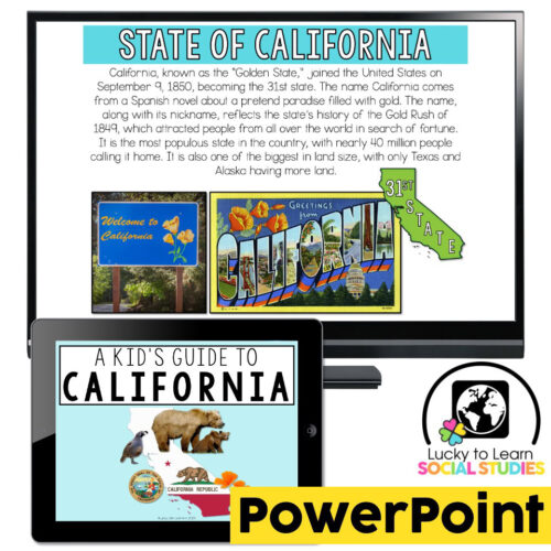 Lucky to Learn Social Studies - US States - California - Teaching ...