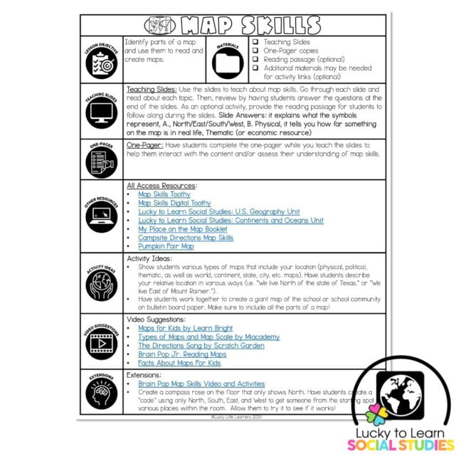 Lucky to Learn Social Studies - Map Skills - Teacher's Guide - Lucky ...