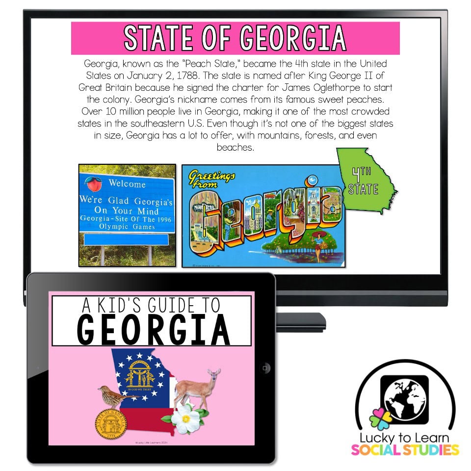 Lucky to Learn Social Studies - US States - Georgia - Teaching Slides ...
