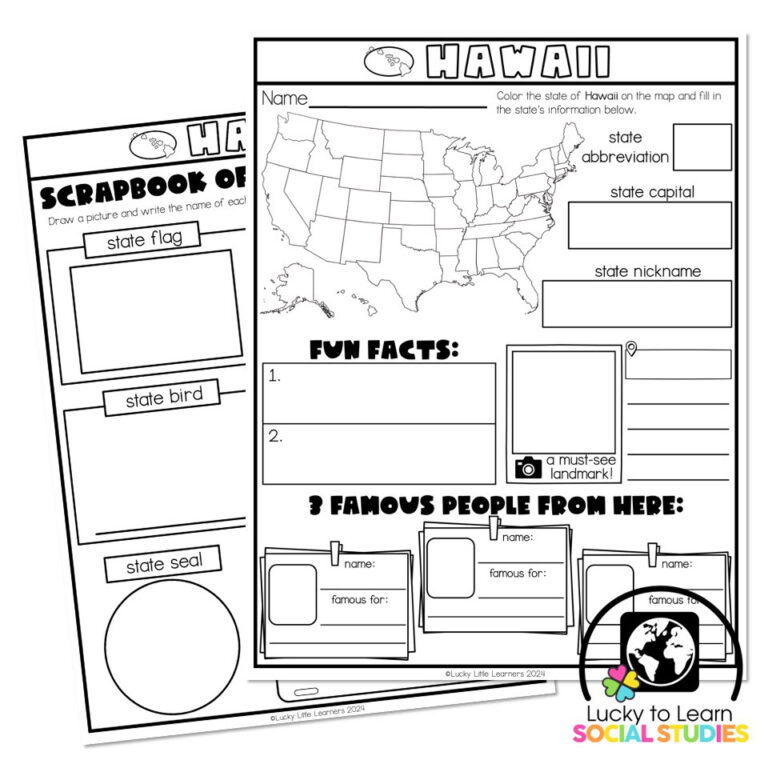 Lucky to Learn Social Studies - US States - Hawaii - One-Pager - Lucky ...