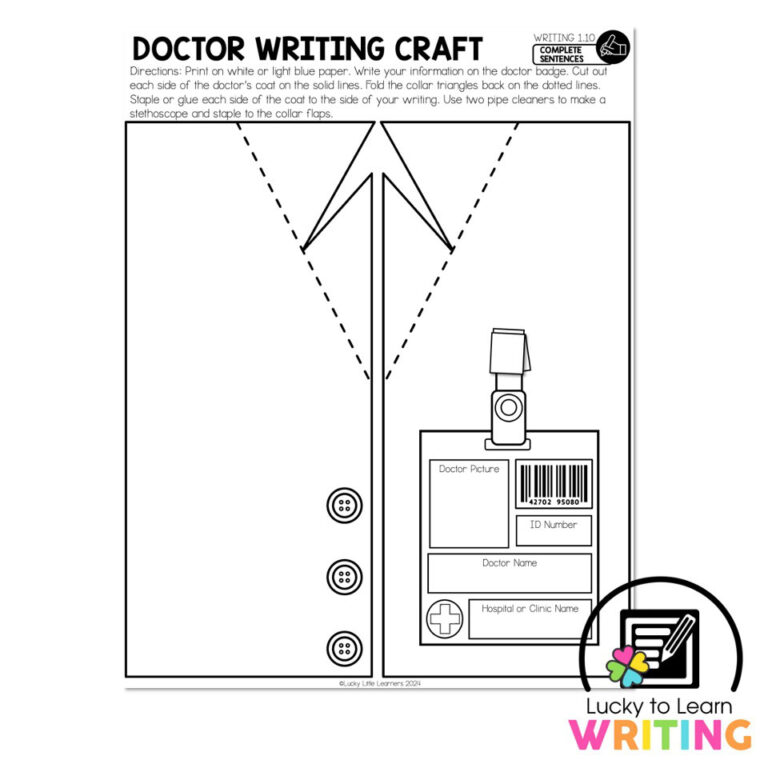 Lucky to Learn Writing - Unit 1 Foundations - Writing 1.10 - Complete ...