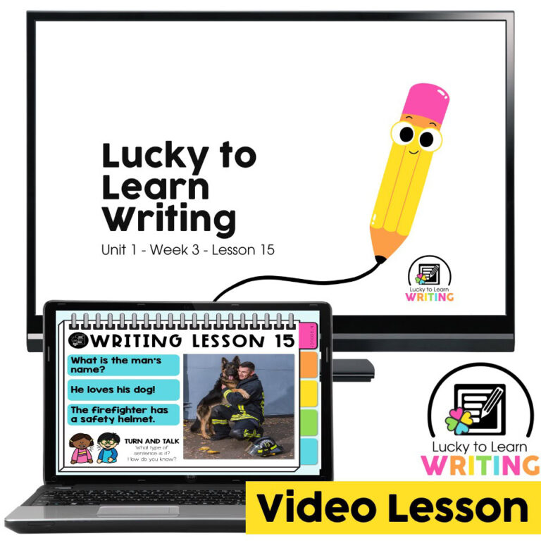Lucky to Learn Writing - Unit 1 Foundations - Writing 1.15 - Speak and ...