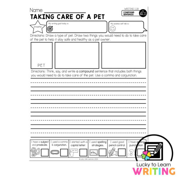 Lucky to Learn Writing - Unit 1 Foundations - Writing 1.18 - Compound ...