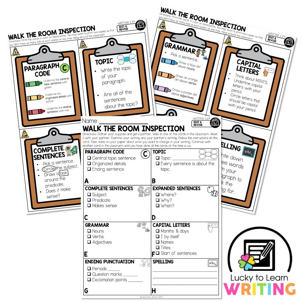 Lucky to Learn Writing - Unit 1 Foundations - Writing 1.29 - Edit and ...