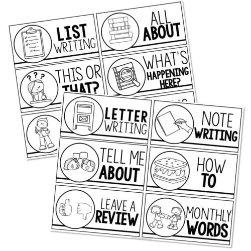 Writing Bulletin Board - Writing Goal Cards - Share Writing - Lucky ...