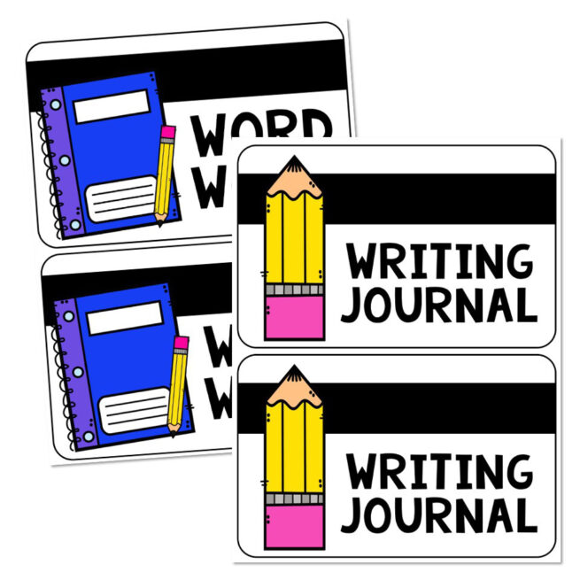 Notebook or Folder Labels - Half Page - Lucky Little Learners