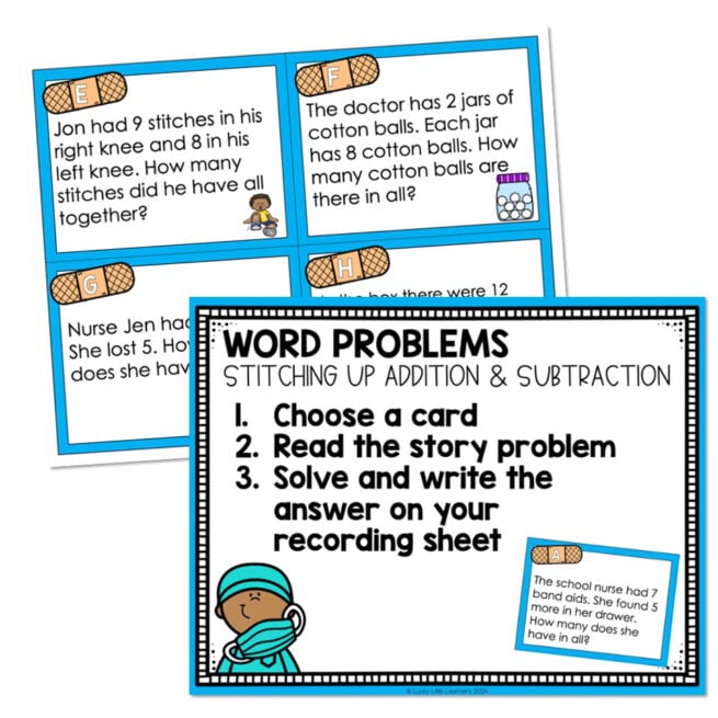 Surgery Classroom Transformation - Math - Math Centers - Word Problems ...
