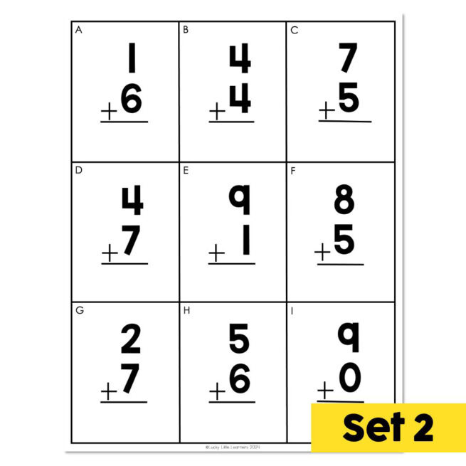 Toothy – Math – 1st & 2nd Grade – Basic Addition - Set 2 Vertical ...