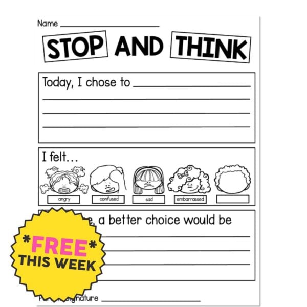 Stop and Think Sample - Lucky Little Learners