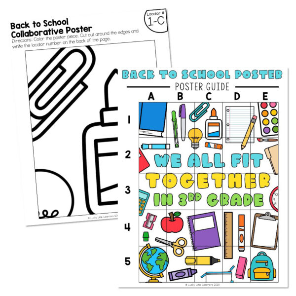 Back to School Collaborative Coloring Poster - We All Fit Together In ...