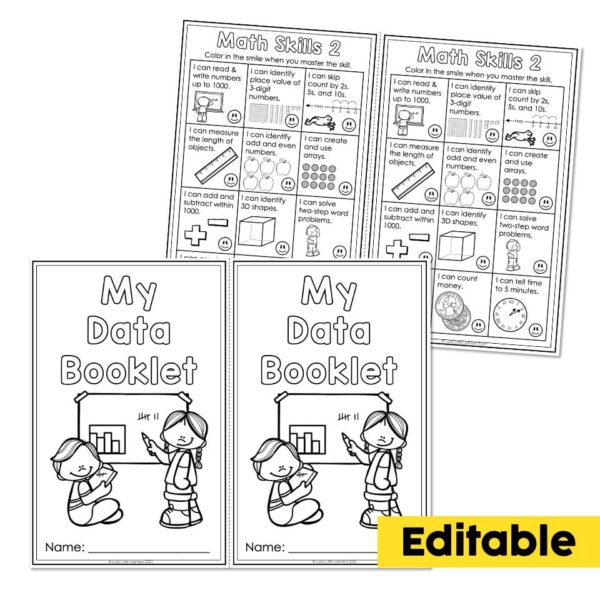 Editable Student Data Booklet - Math - Lucky Little Learners