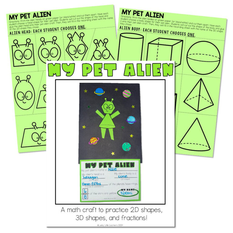 Geometry - Shapes and Fractions - My Pet Alien Craft - Lucky Little ...