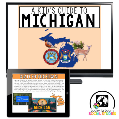 Lucky to Learn Social Studies - US States - Michigan - Teaching Slides ...