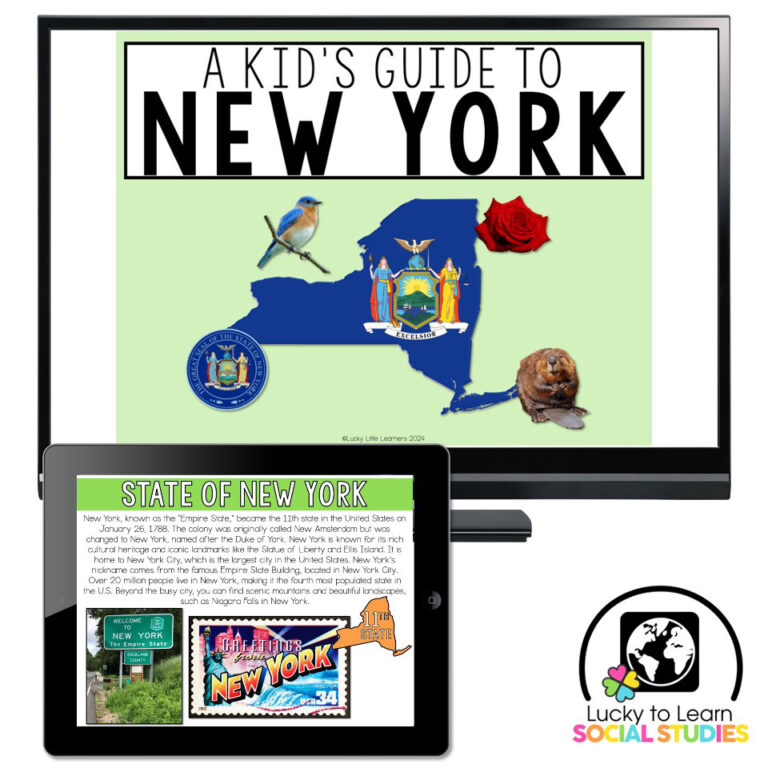 Lucky to Learn Social Studies - US States - New York - Teaching Slides ...