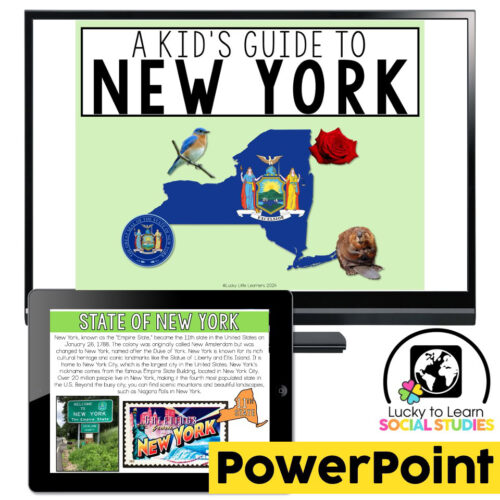Lucky to Learn Social Studies - US States - New York - Teaching Slides ...