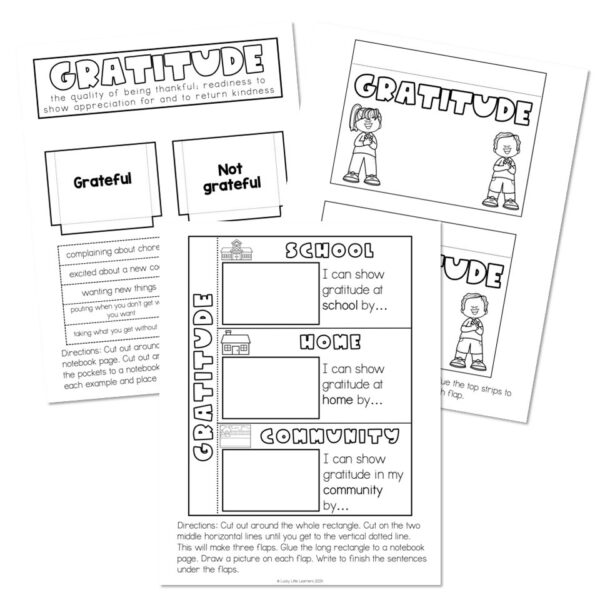 Social Emotional Skills Interactive Notebook - Gratitude - Lucky Little ...