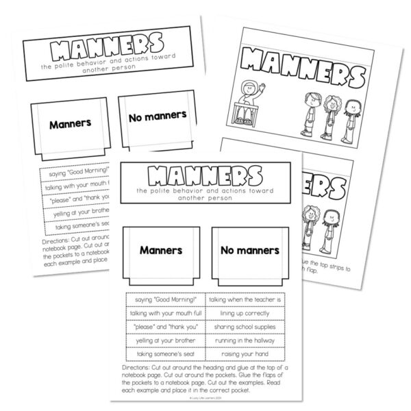 Social Emotional Skills Interactive Notebook - Manners - Lucky Little ...