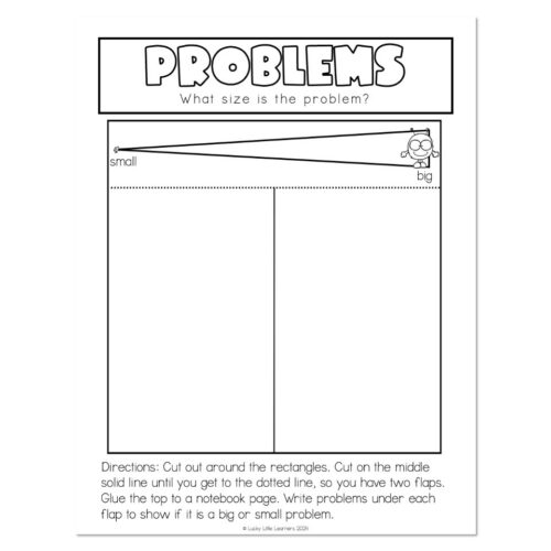 Social Emotional Skills Interactive Notebook - Problem Size - Lucky ...