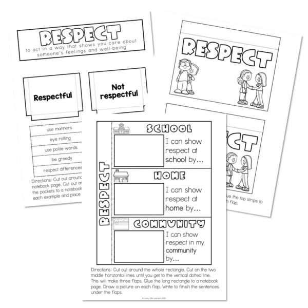 Social Emotional Skills Interactive Notebook - Respect - Lucky Little ...