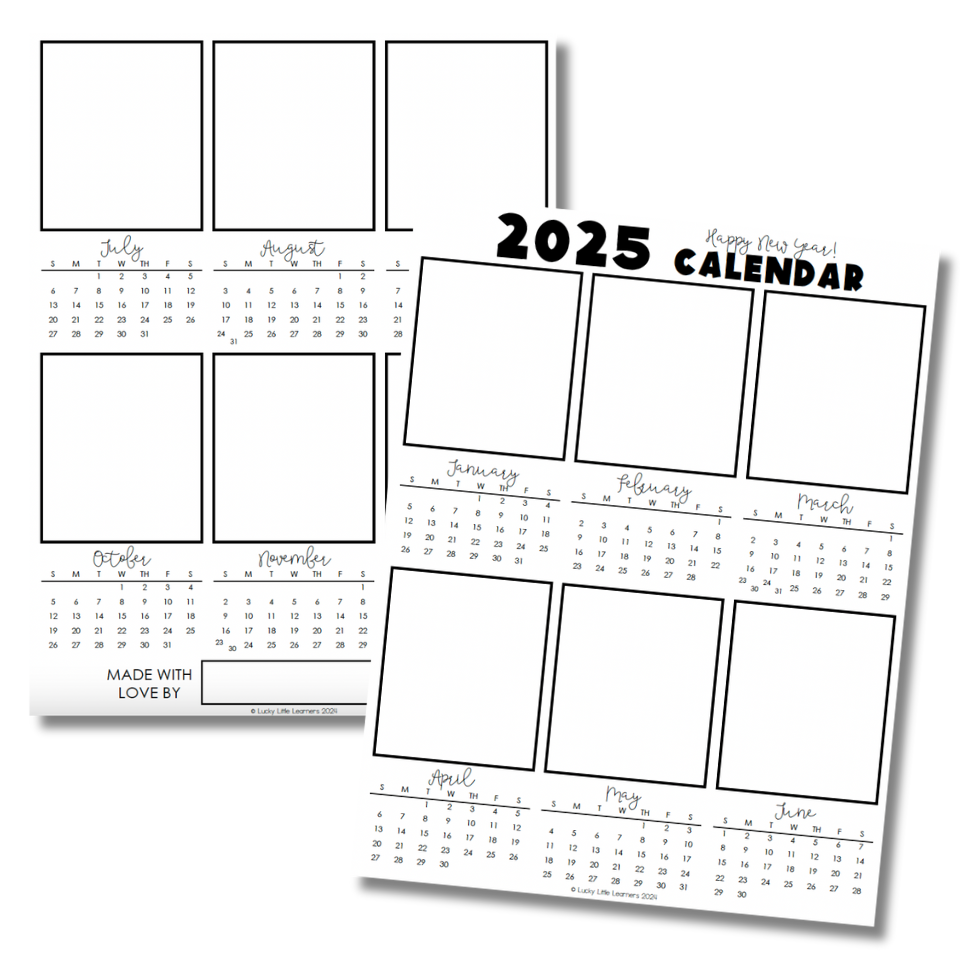 2026 Calendar Vertical - Lucky Little Learners