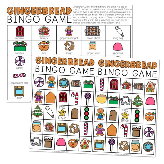 Classroom Transformation - Gingerbread Day - Bingo - Lucky Little Learners