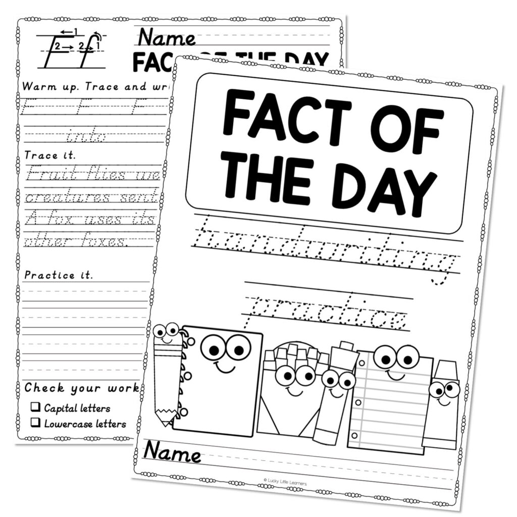 D'Nealian Facts Handwriting - Lucky Little Learners