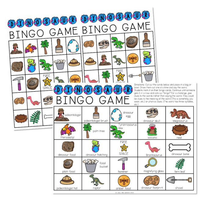 Dinosaur Transformation - Dinosaur Bingo - Lucky Little Learners