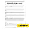 Editable Handwriting Practice Page - Lucky Little Learners