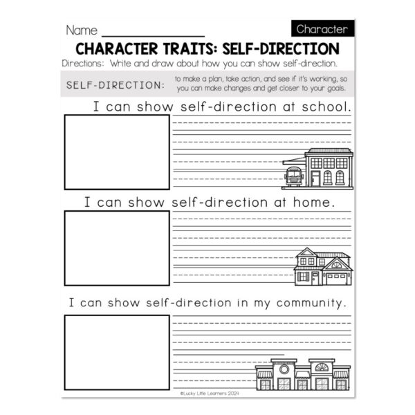 Social Emotional Learning - Character Traits - Self-Direction - Lucky ...
