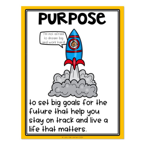 Social Emotional Learning - Poster - Purpose - Lucky Little Learners