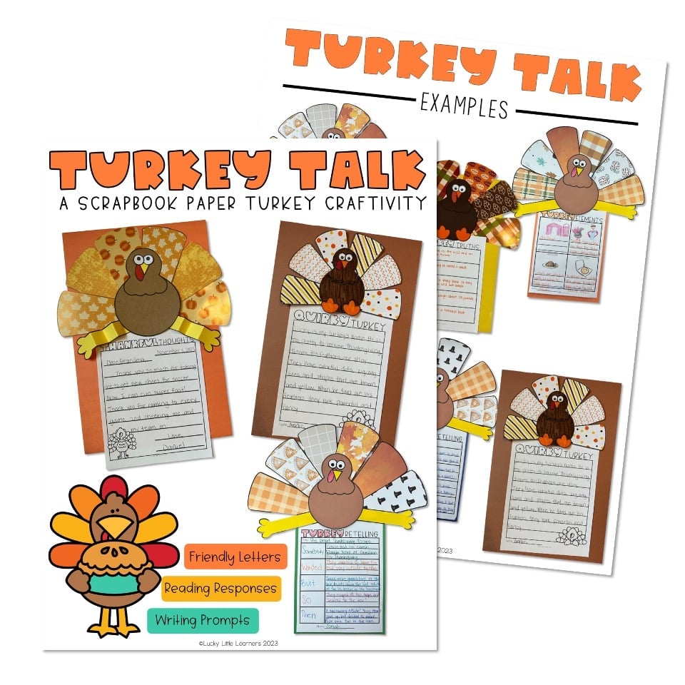 November Hallway Projects - Turkey Talk Writing Craft - Lucky Little ...