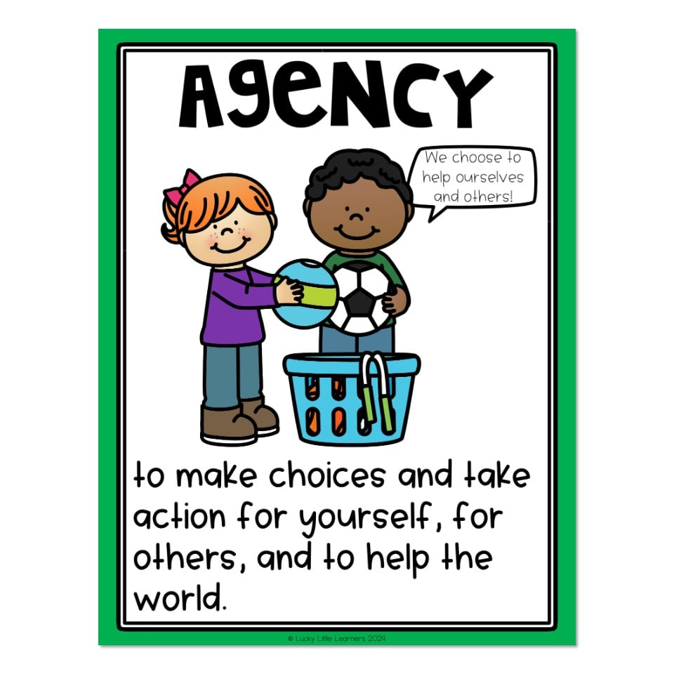 Social Emotional Learning - Poster - Agency - Lucky Little Learners