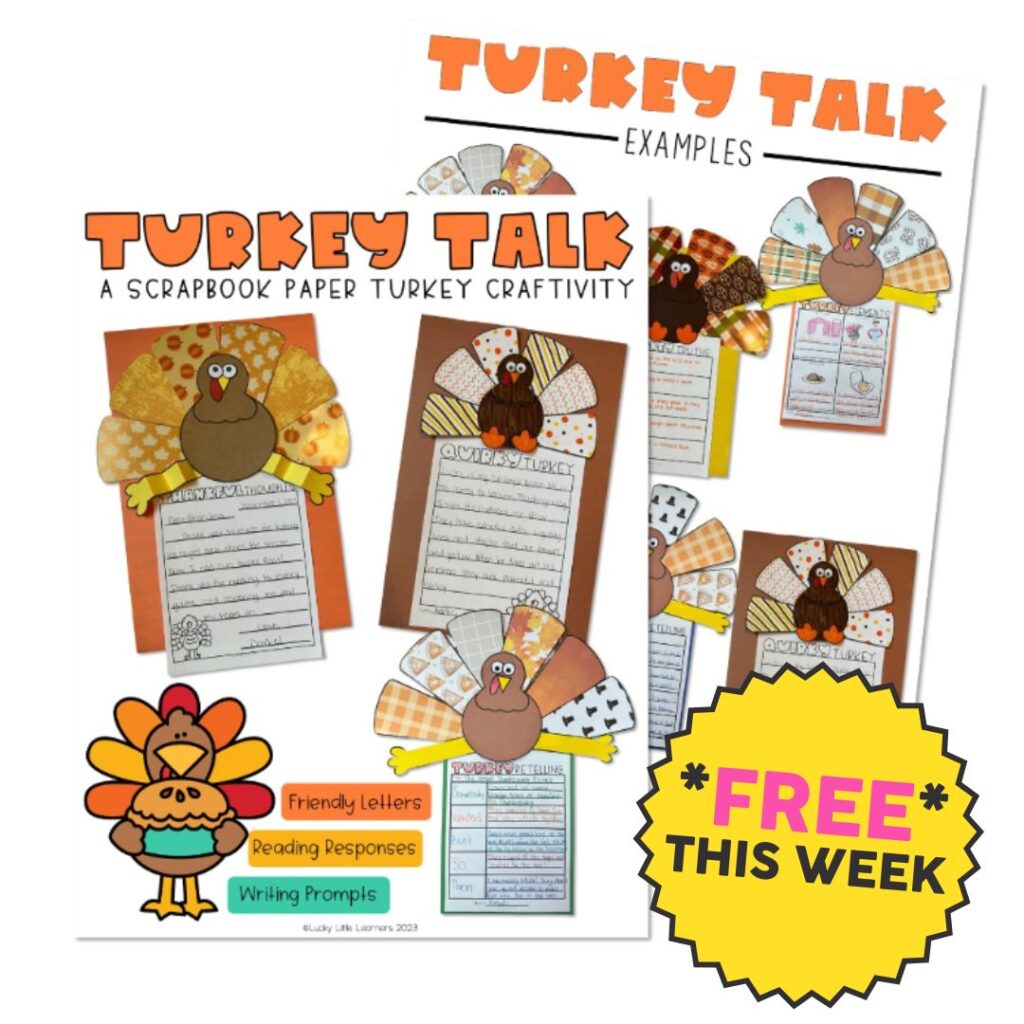Sample November Hallway Projects - Turkey Talk Writing Craft - Lucky ...