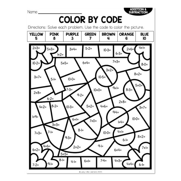 Color by Code - Basic Addition and Subtraction - Hanukkah Dreidel ...