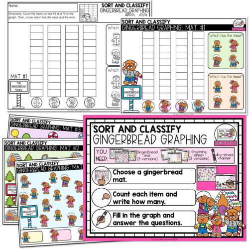 Kindergarten Math Center - December - Sort and Classify - Gingerbread ...