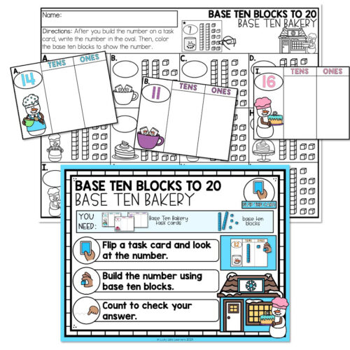 Kindergarten Math Center - January - Base Ten Blocks to 20 - Base Ten ...