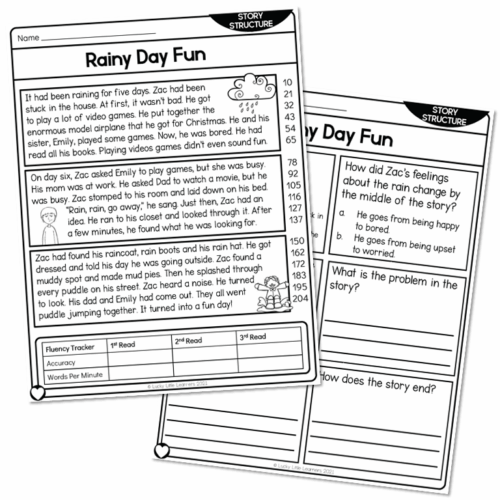2nd Grade Story Structure Reading Passage - Rainy Day Fun - At - Lucky ...