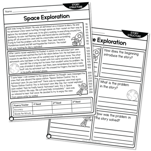 2nd Grade Story Structure Reading Passage - Space Exploration - At ...