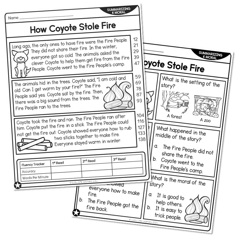 2nd Grade Summarizing and Moral of the Story Reading Passage - How the ...