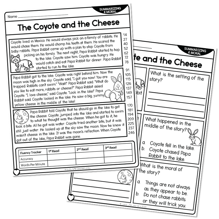 2nd Grade Summarizing and Moral of the Story Reading Passage - The ...