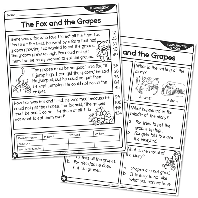 Moral Of The Story Worksheet