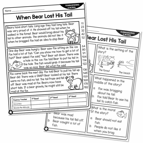 2nd Grade Summarizing and Moral of the Story Reading Passage - When ...