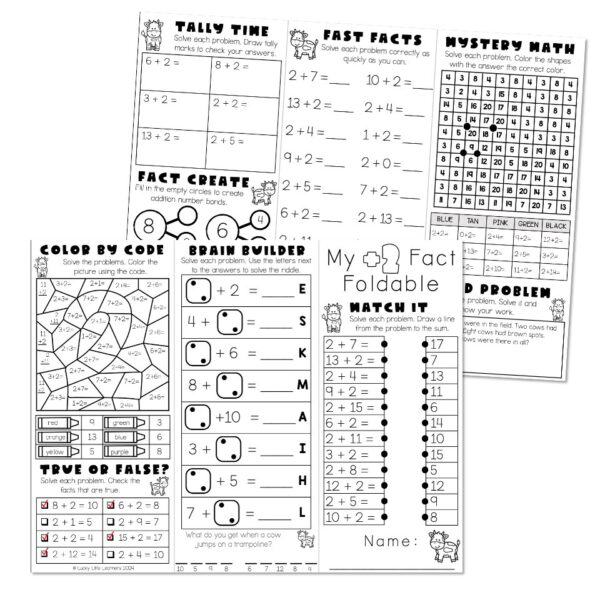 Addition Fact Fluency Brochure - Fact Foldable - Addition 2 - Lucky ...