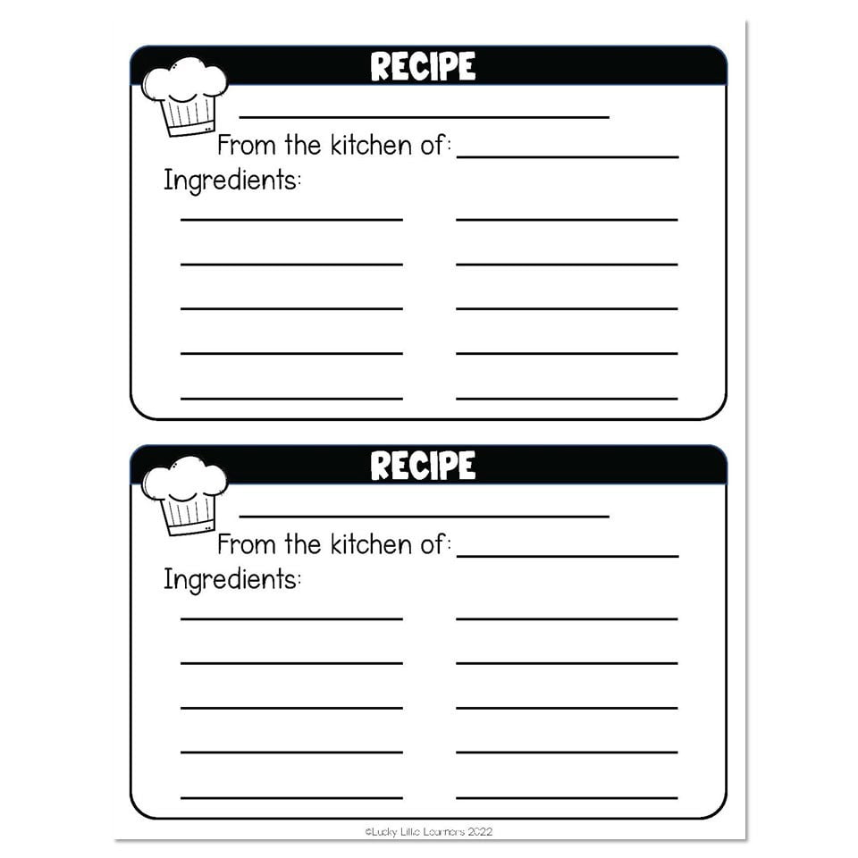 Classroom Transformation - Restaurant Day - Recipe Cards - Lucky Little ...