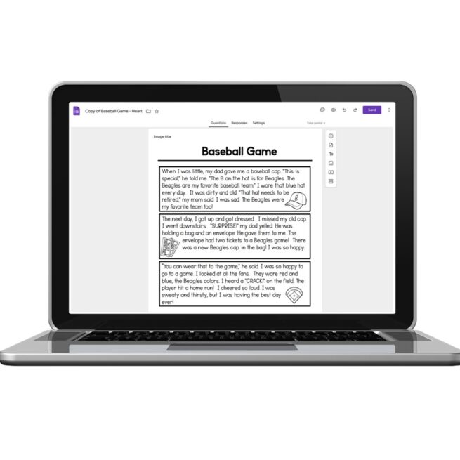 Digital 2nd Grade Reading Passages - Figurative Language - Baseball ...
